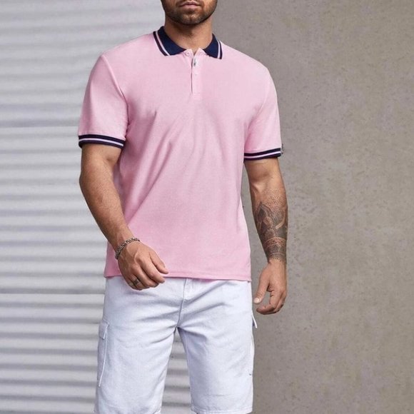 Shirts | Pink Mens Polo Shirt | Poshmark
